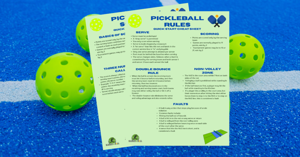 Pickleball Rules and Scoring Cheat Sheet for Beginners
